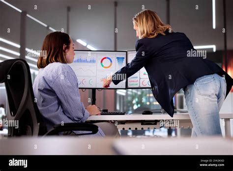 Data Analyst Using Data Analytics KPI Dashboard Stock Photo Alamy