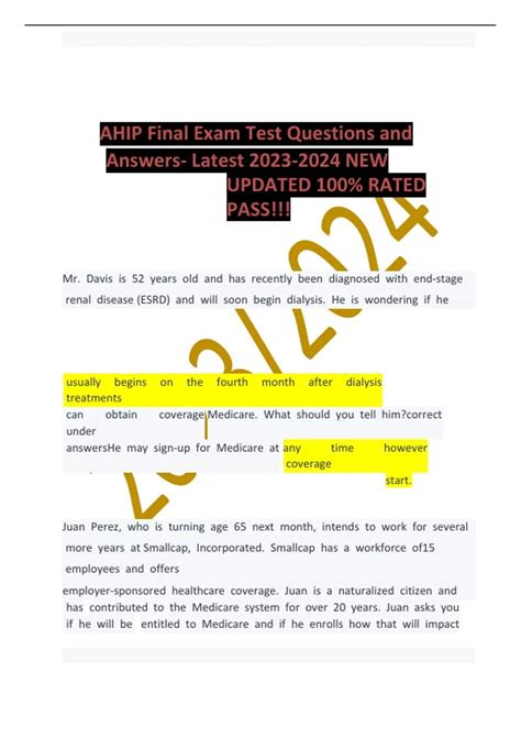 ahip final exam test questions and answers latest new updated 100