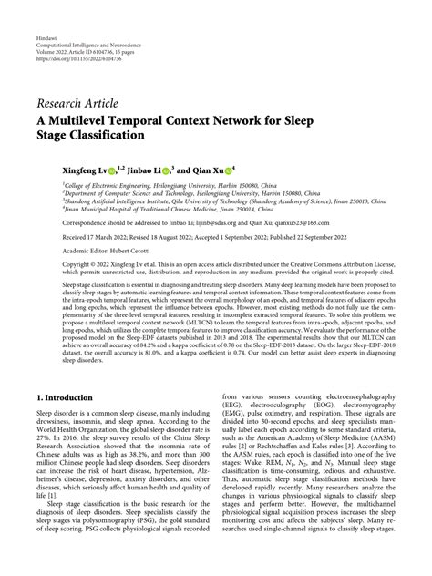 Pdf A Multilevel Temporal Context Network For Sleep Stage Classification