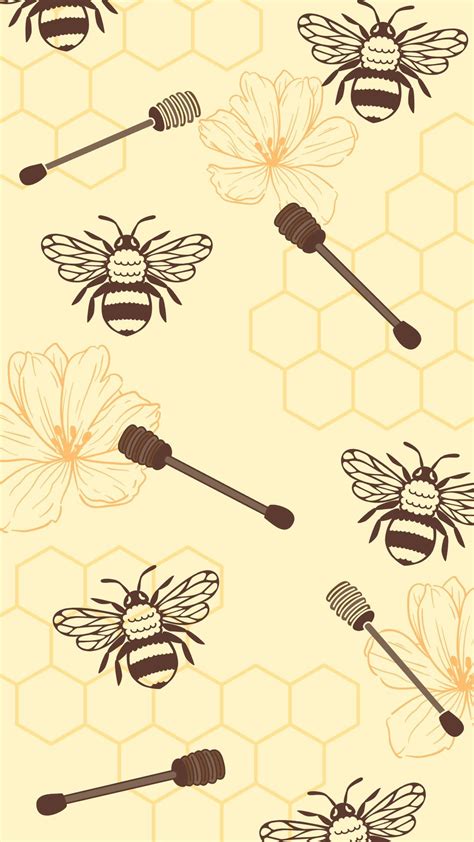 Bee Patterns Bee Background Aesthetic Honey Bee Wallpaper Iphone