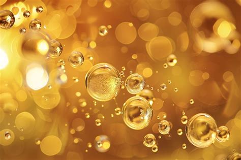 Oil Drops On A Yellow Background With The Words Oil On The