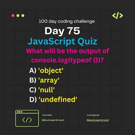 Krunal Trivedi On Linkedin Javascript Coders Javascript Javascriptquiz Codingchallenge