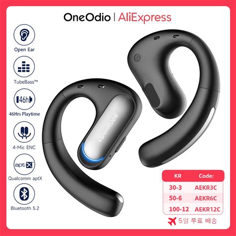 Oneodio Openrock Pro 무선 헤드폰 오픈 이어 블루투스 이어폰 스포츠 공기 전도 베이스 이어폰 블루투스 5 2 이어 버드 Tws 4 마이크 Enc 포함