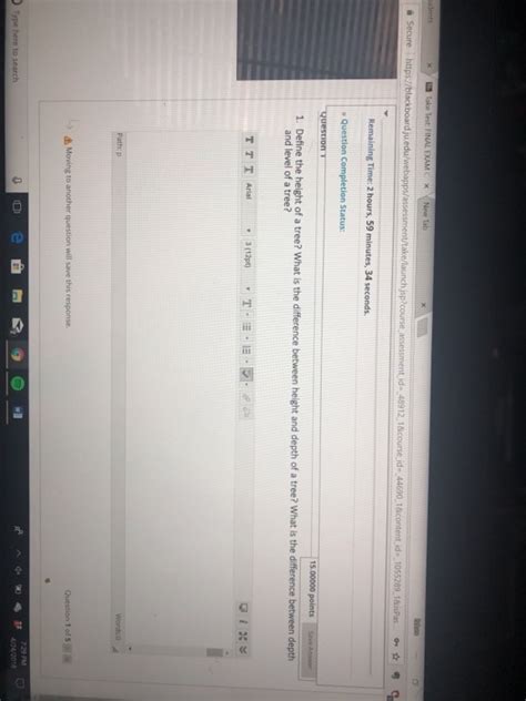 Solved And Level Of A Tree Chegg Com