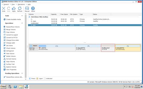 Move Partition And Move Unallocated Space In Windows Server 2008
