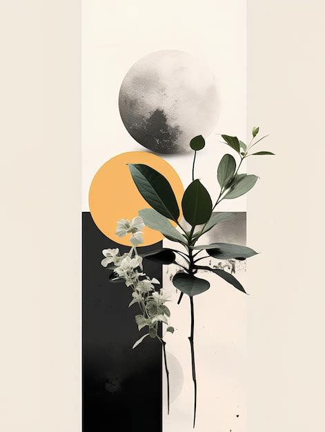 A Mono Collage Of Minimalist Artwork Typography Shapes Premium AI Generated Image