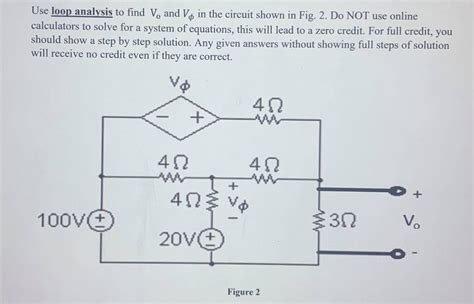 Solved Use Loop Analysis To Find V And Vo In The Circuit