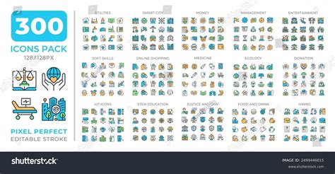 Daily Life Technology Colorful Icons Set Stock Vector Royalty Free