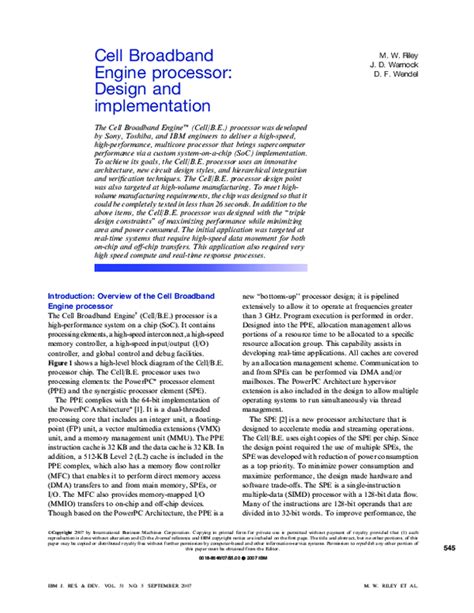 pdf cell broadband engine processor design and implementation