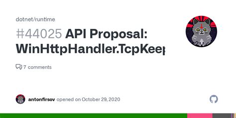 API Proposal WinHttpHandler TcpKeepAlive Issue Dotnet Runtime GitHub