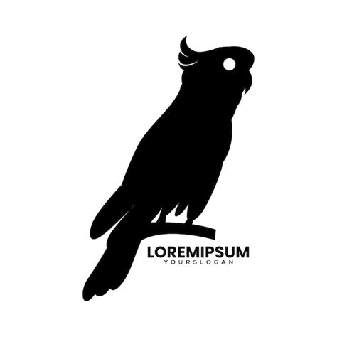 Логотип попугая в стиле черного силуэта Бесплатно векторы