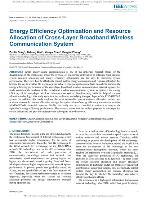 Pdf Energy Efficiency Optimization And Resource Allocation Of Cross Layer Broadband Wireless