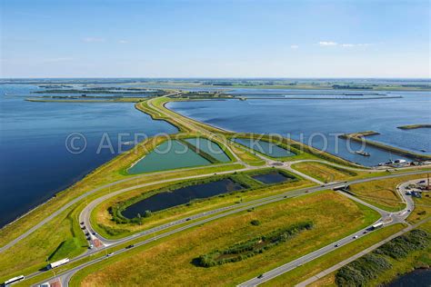 aerial view the northern part of the philipsdam and its conection on