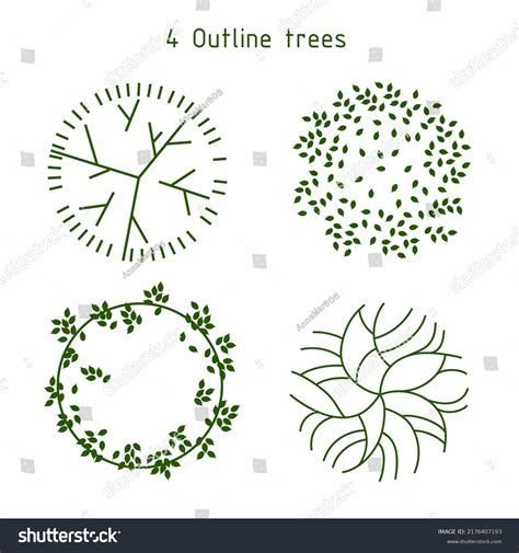 Tree Architectural Floor Plans Outline Various Stock Vector Royalty Free 2176407193 Shutterstock