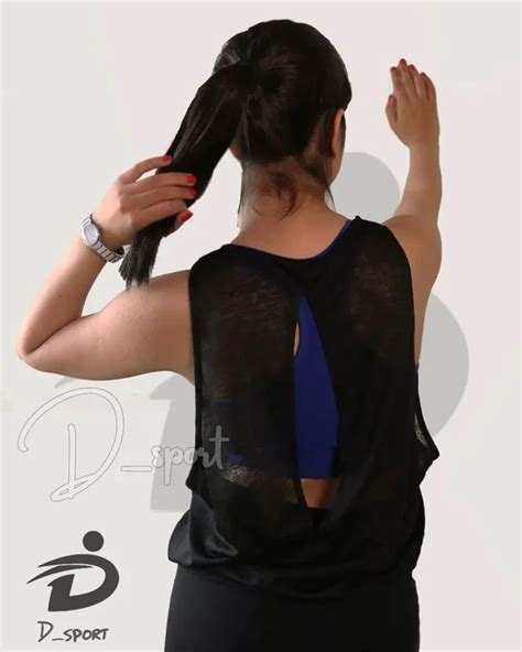 کاور ورزشی زنانه توری پشت چاکدار سایز بزرگ