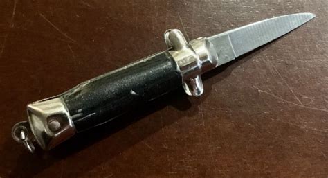 Miniature Mini Switchblade Keychain Knife Made By Farfalli In Italy