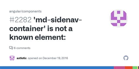 md sidenav container is not a known element · issue 2282 · angular