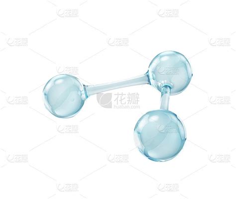 玻璃的分子。反射和折射抽象分子形状孤立在白色背景上。三维演示素材 花瓣网