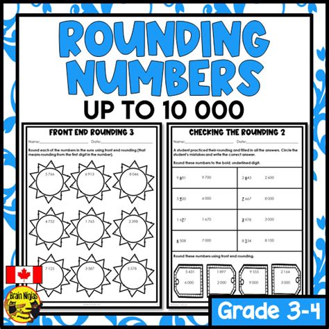 Rounding To 10 000 Math Worksheets Paper Grade 3 Grade 4 Worksheets Library