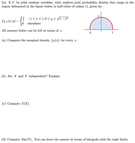 Solved Let Xy Be Joint Random Variables With Uniform Joint