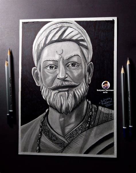 Chatrapati Shivaji Maharaj Drawing Chatrapati Shivaji Maharaj Jayanti Hardik Subechh