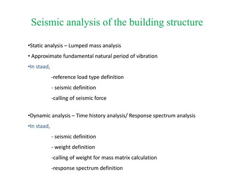 Ppt Dynamic Analysis Of Building Structurepptx