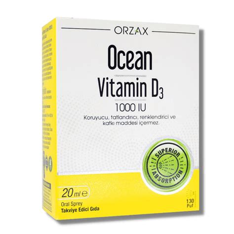 Ocean Vitamin D3 1000 Iu Oral Sprey 20 Ml Ürün Fiyatı Ve Yorumları