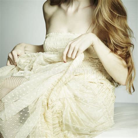 Sexual Woman Wearing Red Dress Stock Image Image Of Look Makeup