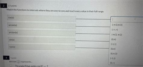 solved 2 5 points match the functions to intervals where
