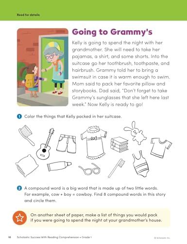 Scholastic Success With Reading Comprehension Grade 1 Workbook By Scholastic