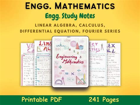 Engineering Mathematics Aesthetic Study Notes For Btech Fe Stem