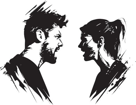 Discord Dynamics Vector Graphic Depicting Couples Discordant Dynamics Clash Catalyst Emblematic