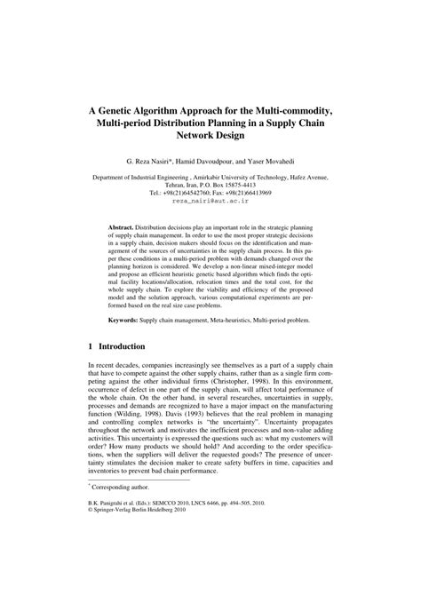 Pdf A Genetic Algorithm Approach For The Multi Commodity Multi