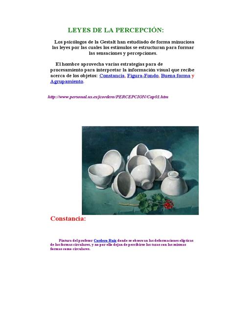 Las Leyes De La Percepción Gestáltica Pdf Percepción Sicología