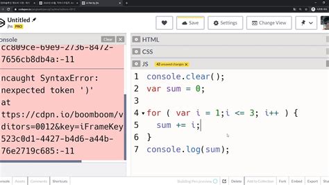 2020 05 25 프론트 문제 1부터 1000까지의 합을 출력 Youtube