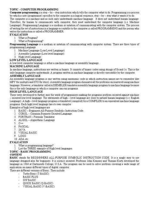 programming language pdf basic programming