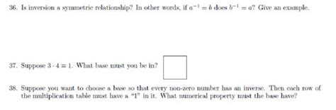 Solved 36 Is Inversion A Symmetric Relationship In Other