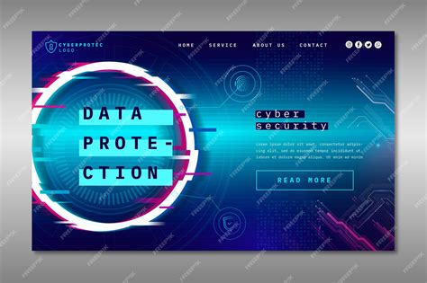 Premium Vector Cyber Security Landing Page Template