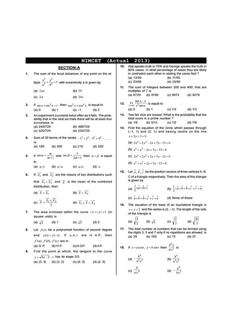 Nimcet 2013 Pdf