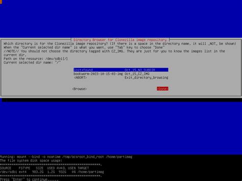 Create Recovery Clonezilla