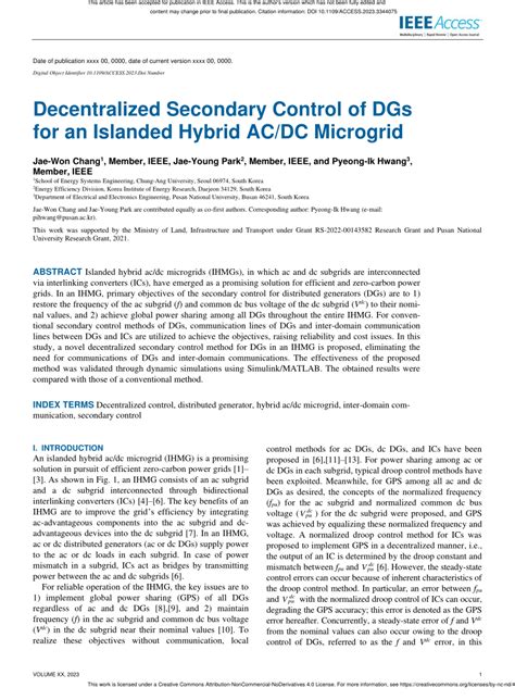 Pdf Decentralized Secondary Control Of Dgs For An Islanded Hybrid Ac Dc Microgrid
