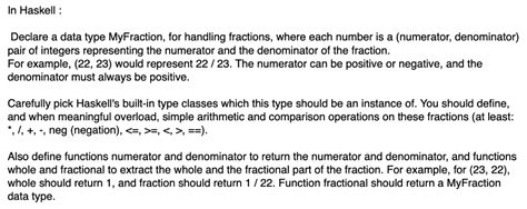 In Haskell Declare A Data Type Myfraction For