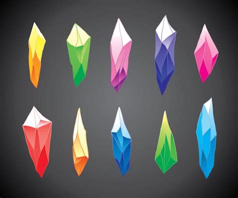 Premium Vector Crystals And Minerals Collection Gemstones Vector