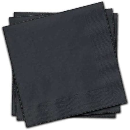 Black Plain Paper Napkins 20pc Home And Kitchen
