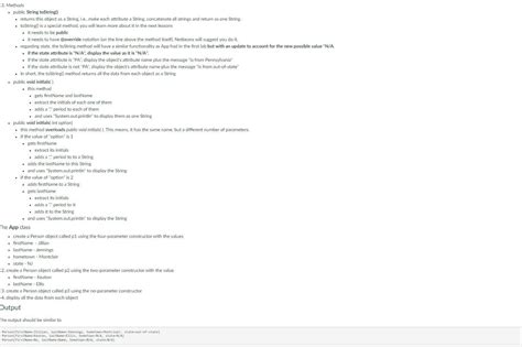 Solved In This Lab You Will Create And Use Methods In The Chegg