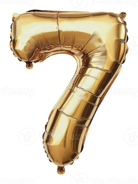 Gold Number Seven Balloon For Celebrations 52659237 Png