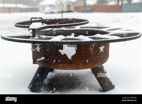 The City Of South Houston Is Blanketed In Snow As Winter Storm Enzo