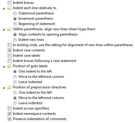 C Visual Studio Auto Indentation After Macro Call Without Closing Semicolon Not Working