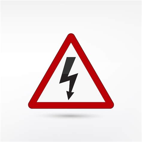 Premium Vector High Voltage Sign Warning Icon