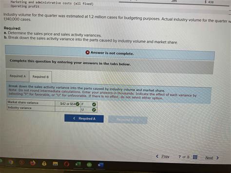 Solved Need Help Figuring The Industry Variance